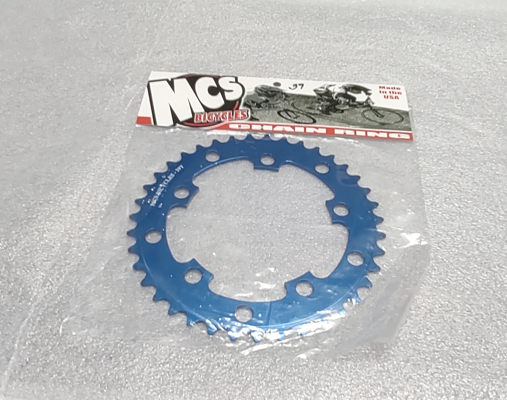Mcs 5 hole chain ring 39 tooth blue – Frank's Bicycles